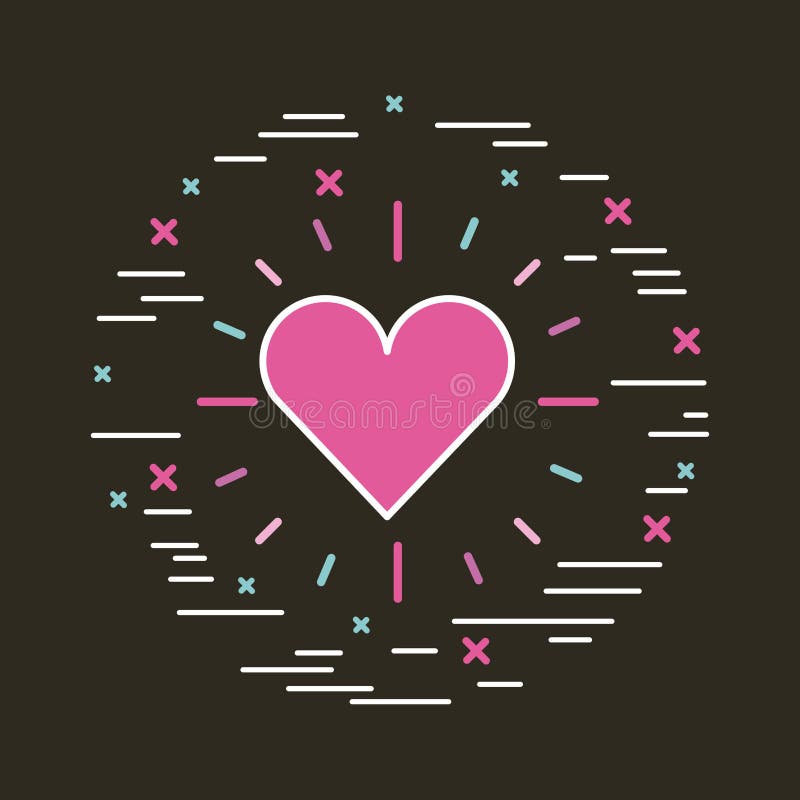 Heart and Girly Silhouette Pink Stock Illustration - Illustration of ...