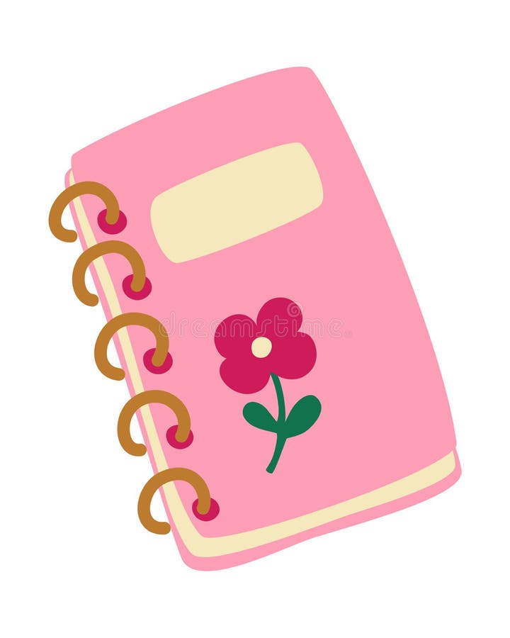 Girly Notepad for Writing. Cute Notebook on a Spring with a Flower. for ...