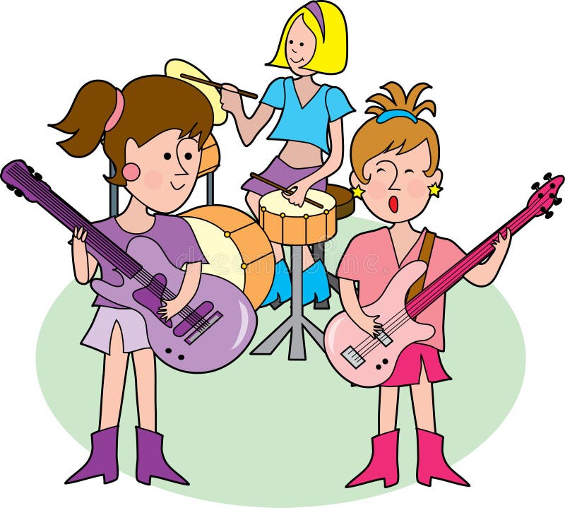 Girly Rock Band stock vector. Illustration of children - 2081764