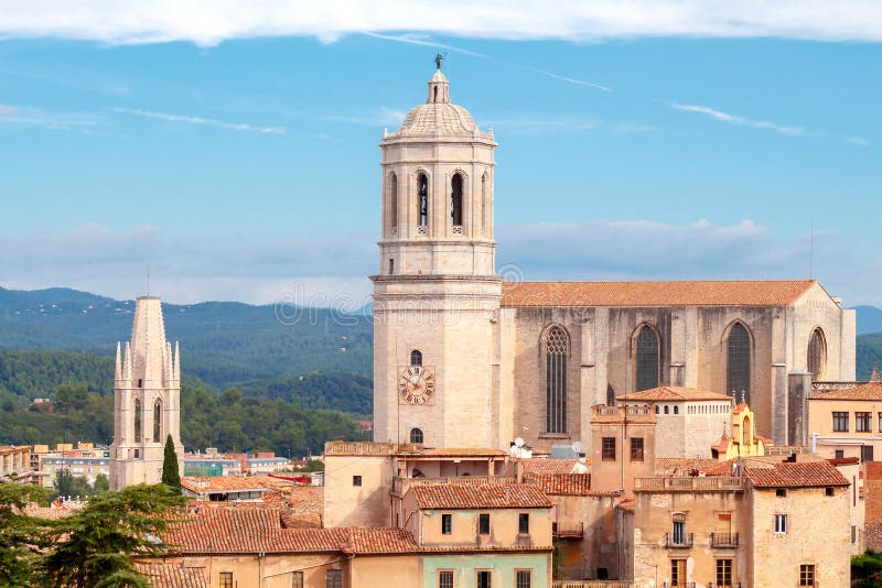 Girona. Cathedral stock photo. Image of europe, architecture - 60110252