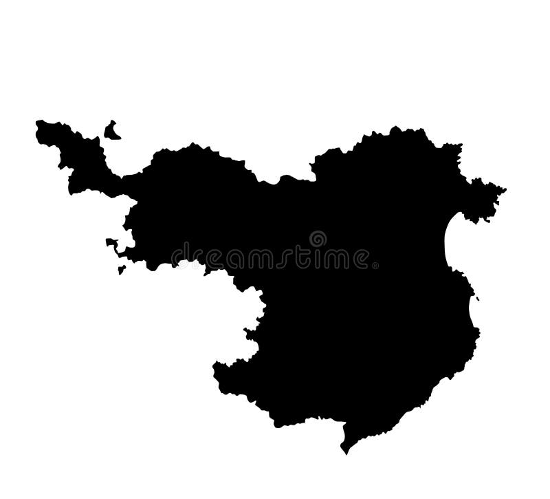 Girona Map Vector Silhouette Illustration Isolated on White Background ...