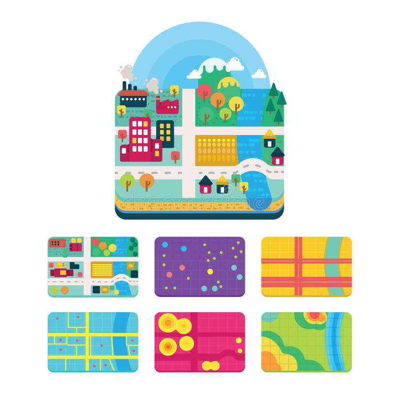 GIS Concept Data Layers for Infographic Stock Vector - Illustration of ...