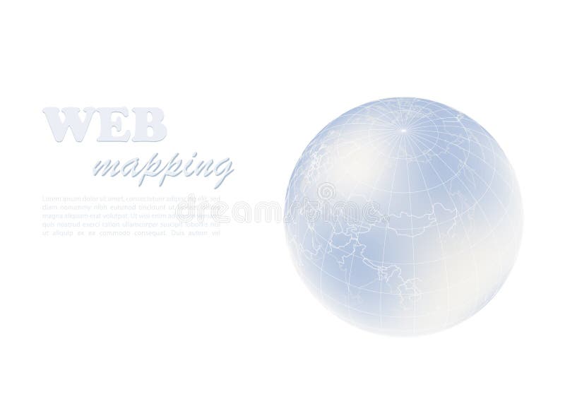 Web Mapping Vector Banner with Globe and Light Background. Stock ...