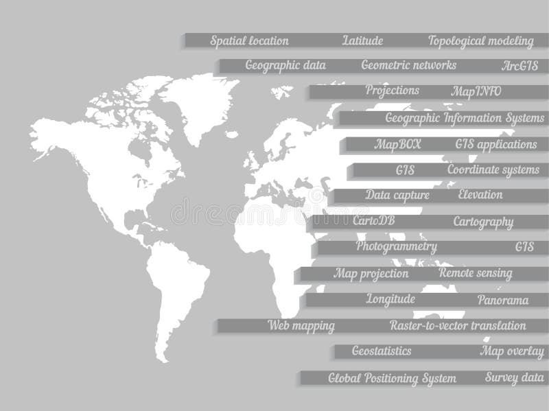 Web Mapping Vector Banner with Lettering and Gray Background. Stock ...