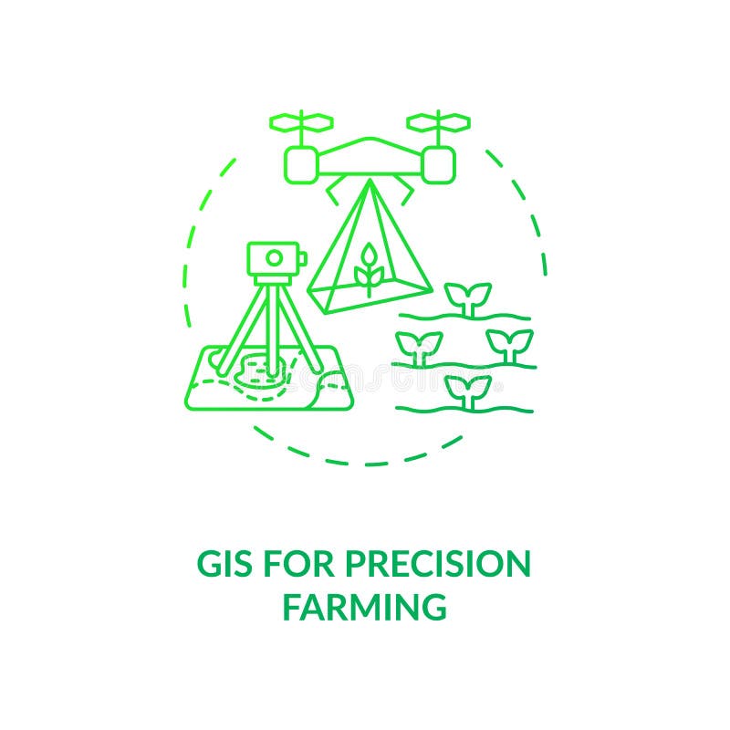 GiS for Precision Farming Concept Icon Stock Vector - Illustration of ...