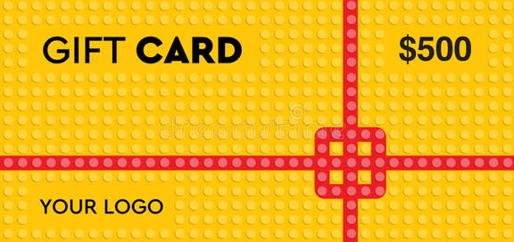 Gift Card Layout. Yellow Vector Design. Plate with Red Bow. Stock ...