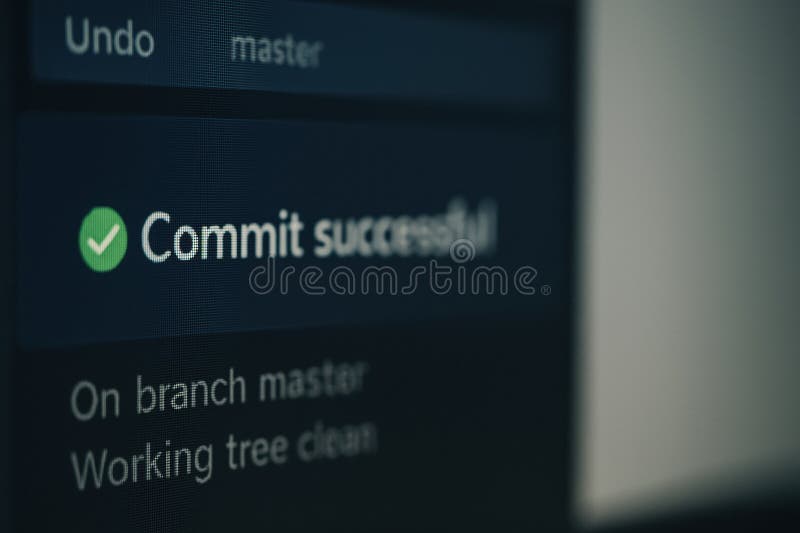 Git Commit Successful Confirmation on Coding Interface with Branch Detail Display Stock ...