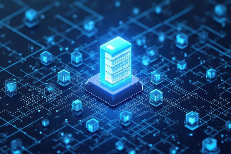 Git Hosting Visual Representation for a Professional Website Design Stock Illustration ...