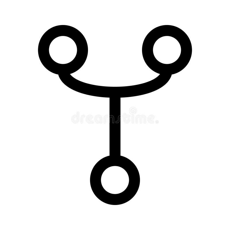 Git Network Icon Line Isolated on White Background. Black Flat Thin ...