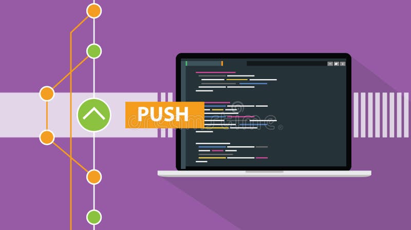 Git Push Command Programming Technology Code Repository Online Cloud ...