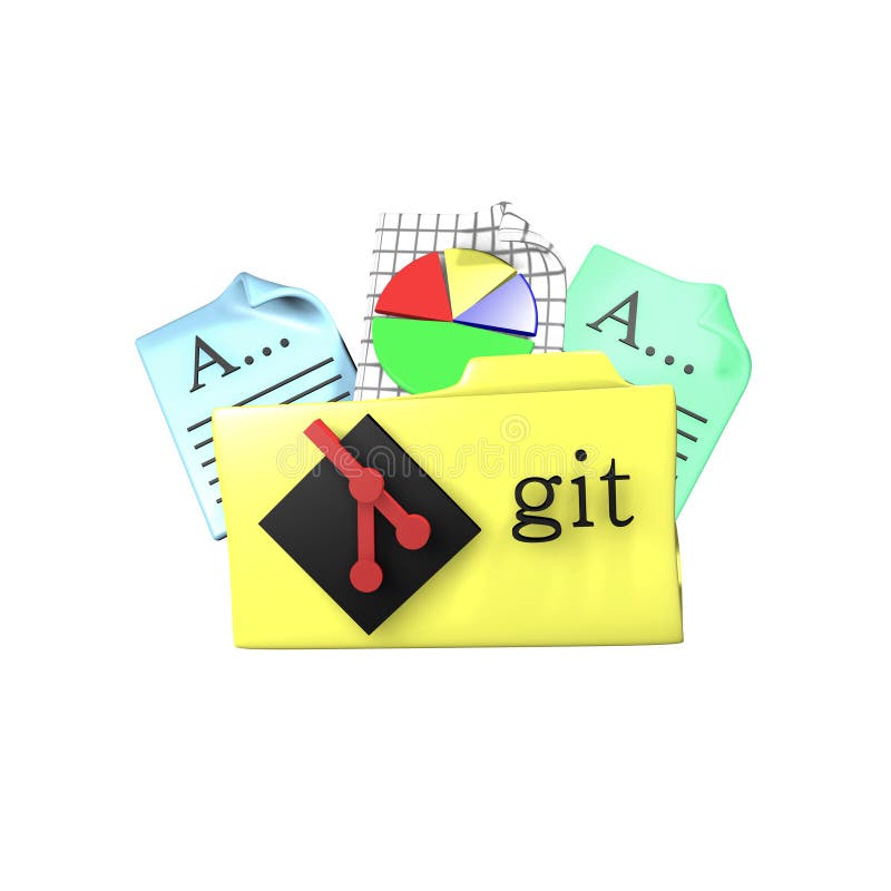 Git Version Control Tool Folder. 3d Rendering Stock Illustration ...