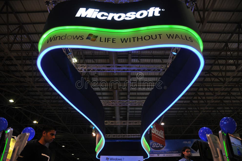 GITEX 2009 - Beauty of Microsoft Pavilion Editorial Stock Photo - Image ...