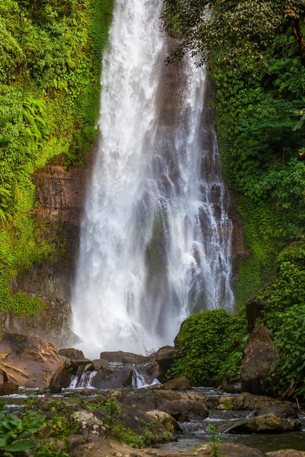 Gitgit Waterfall - Bali Island Indonesia Stock Image - Image of cliffs ...