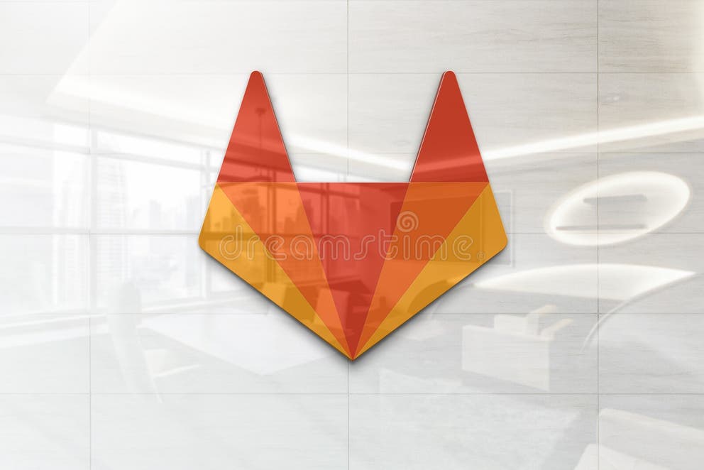Gitlab on Glossy Office Wall Realistic Texture Editorial Photography ...