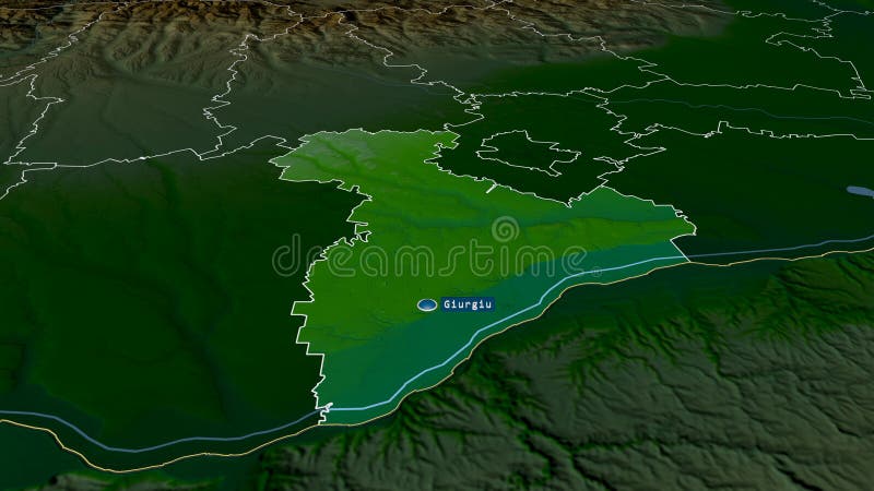 Giurgiu, Romania - Highlighted with Capital. Physical Stock ...