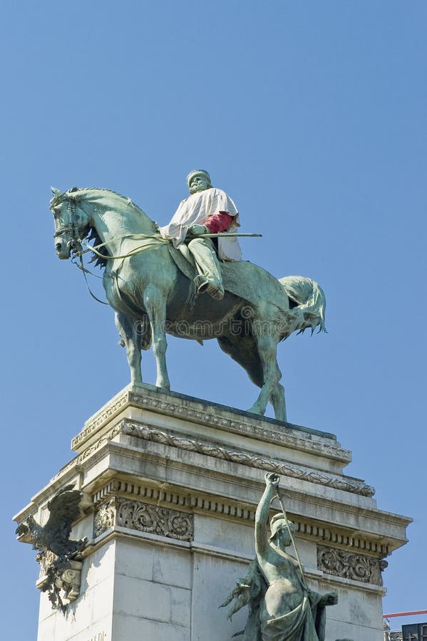 Giuseppe Garibaldi Statue at Milan, Italy Stock Photo - Image of ...