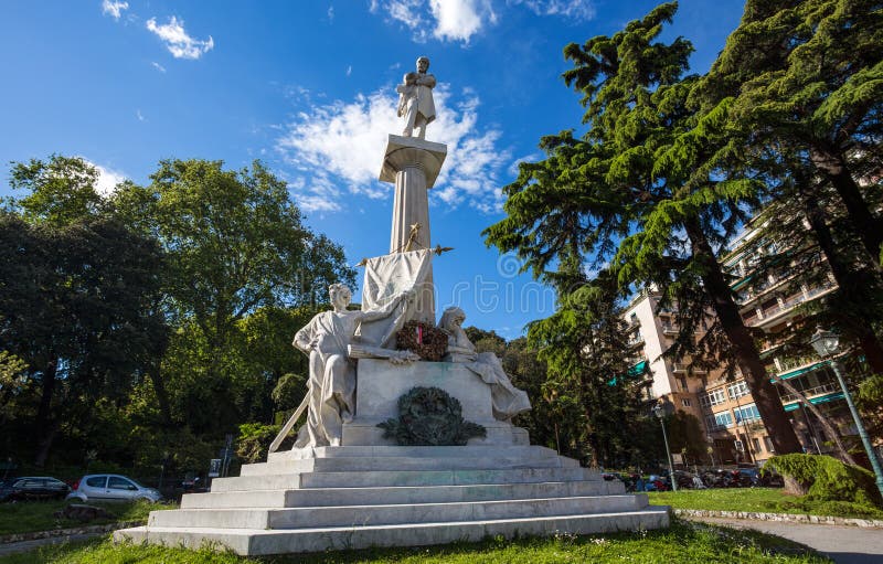 Giuseppe Mazzini Monument Near Corvetto Square in Genoa, Italy ...