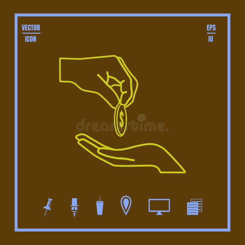 Give Alms or Corruption Line Vector Icon Stock Vector - Illustration of ... Give Alms or Corruption Line Vector Icon Stock Vector - Illustration of ...