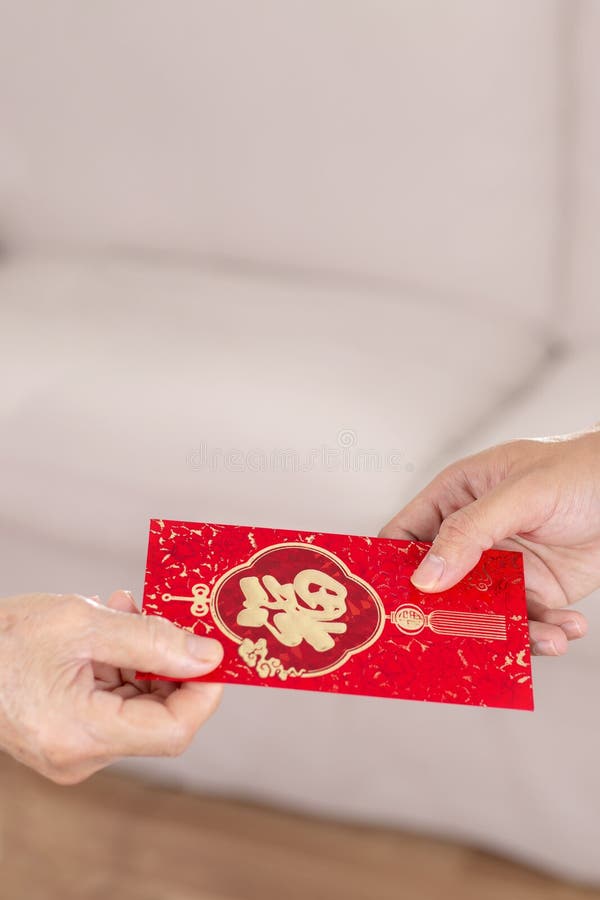 Give Ang Pao.Part of Hand and Red Envelope Stock Image - Image of ...
