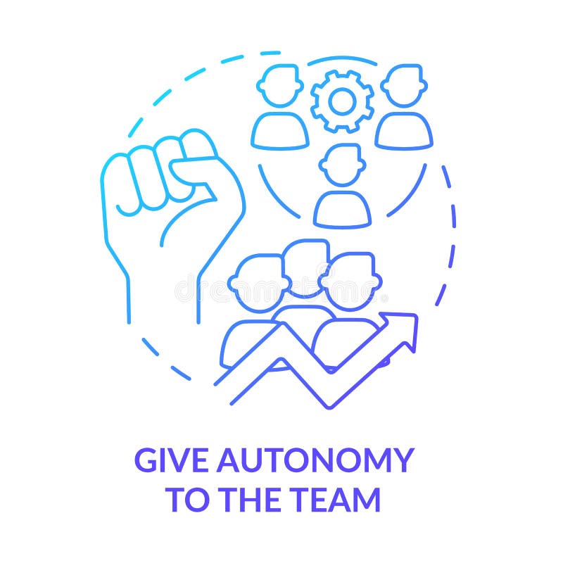 Give Autonomy To Team Blue Gradient Concept Icon Stock Vector ...