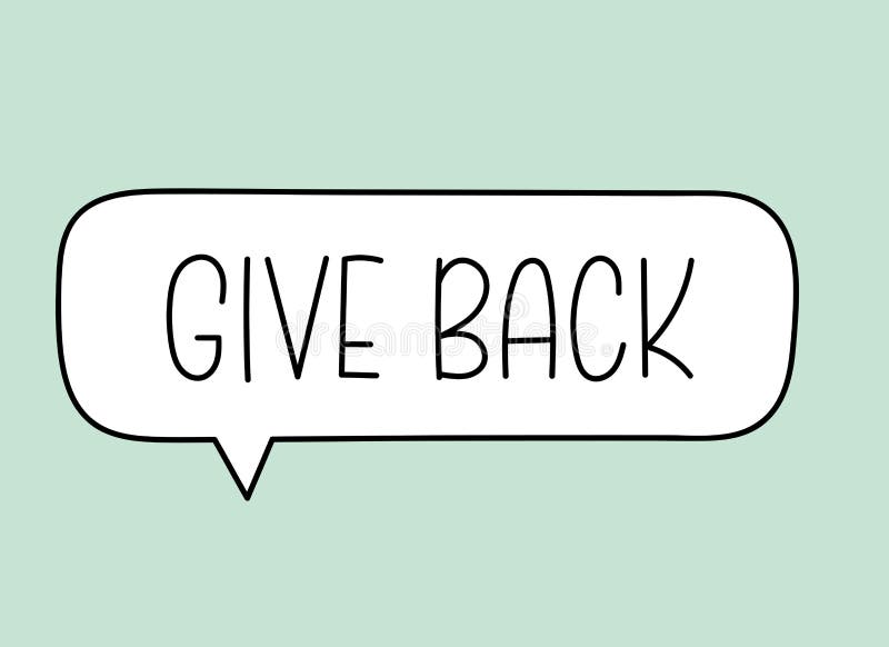 Give Back Inscription Handwritten Lettering Illustration Black Vector