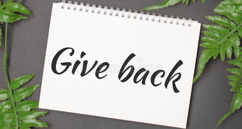 Give Back Text with Real Leaves Tropical Jungle Background.flat Lay ...