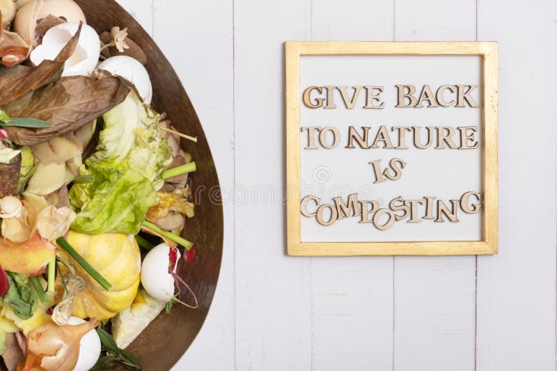 Give Back To Nature is Composting Motivation Text with Organic Garbage ...