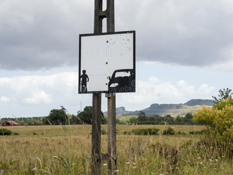Give Bikes 1.5m Distance Road Sign Stock Photo - Image of control ...