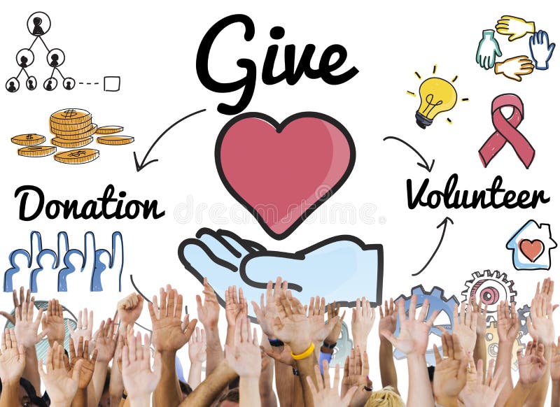 Giving Give Help Aid Support Charity Please Concept Stock Illustration ...