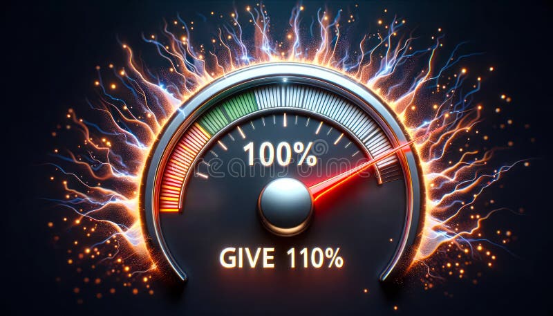 Give 110 Dynamic Gauge Meter Stretching Beyond 100 To Show Extra Effort ...