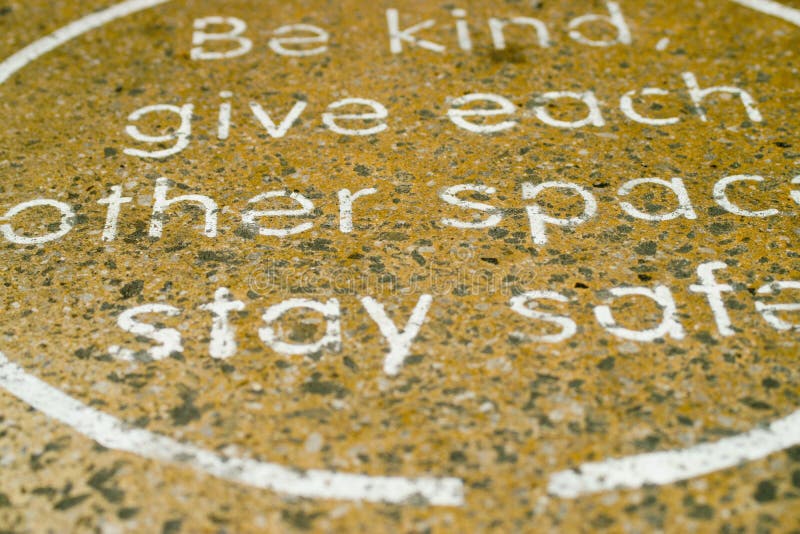 Painted Circle on the Floor with the Text Be Kind Stock Photo - Image ...