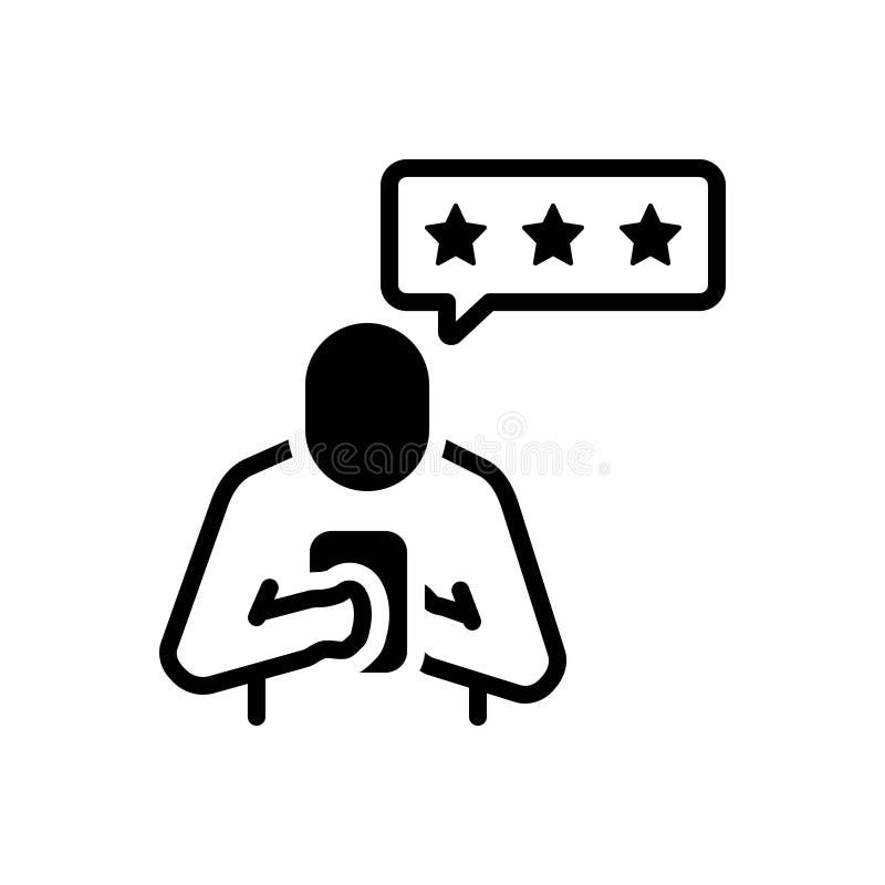 Black Solid Icon for Give Feedback, Give and Service Stock Illustration ...