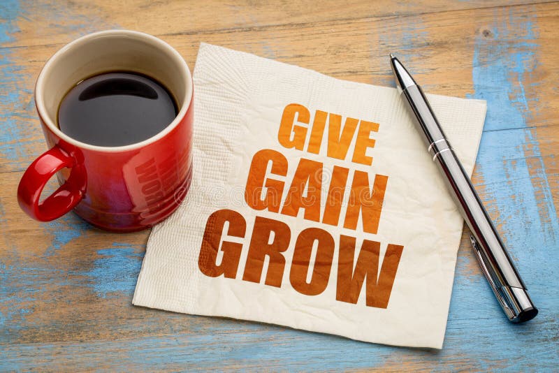 Give, gain and grow stock image. Image of isolated, type - 20896175