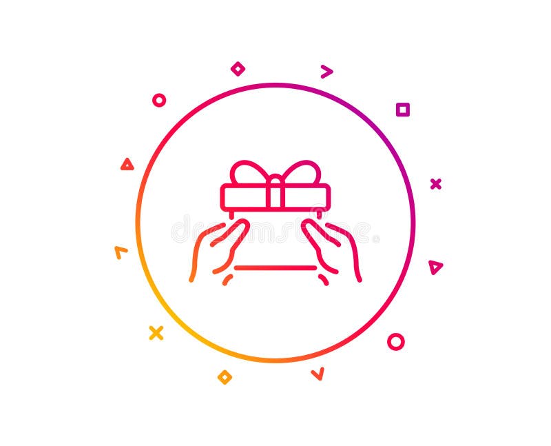 Give a Gift Box Line Icon. Present Sign. Vector Stock Vector ...