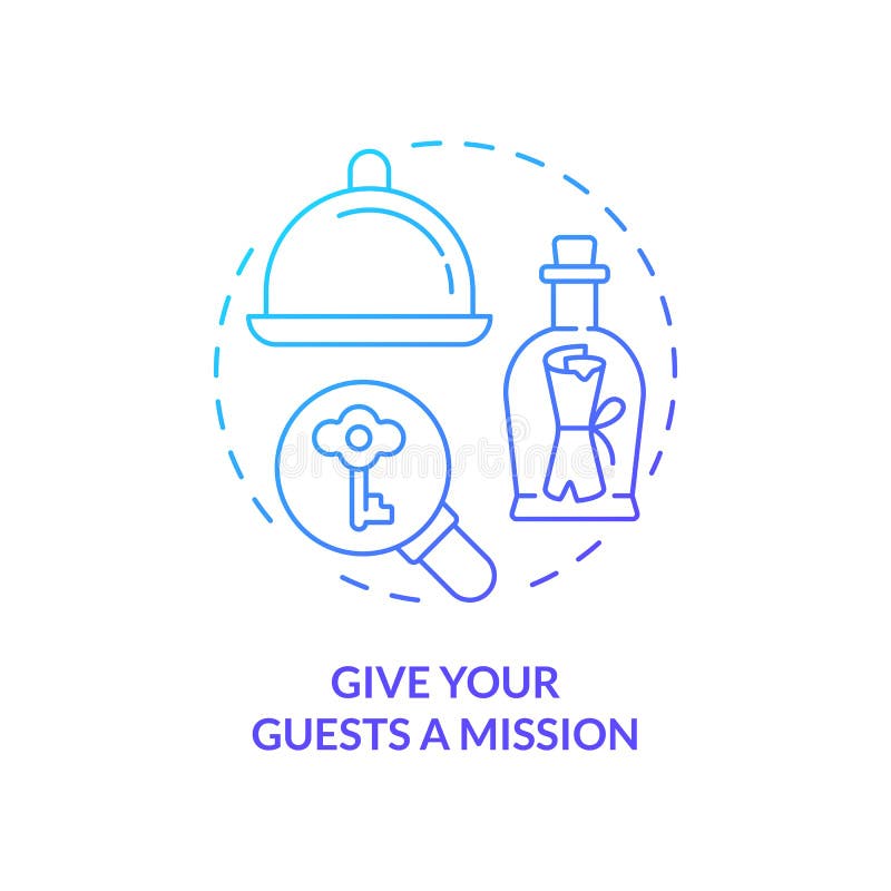 Give Guests Mission Blue Gradient Concept Icon Stock Vector ...