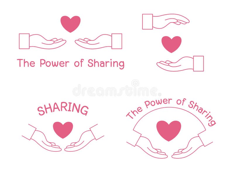 Give Hand Helping the Power of Sharing LOGO Design Stock Vector ...