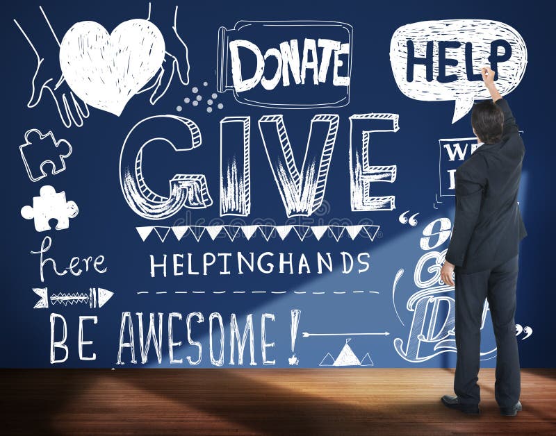 Giving Give Help Aid Support Charity Please Concept Stock Illustration ...