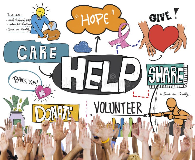 Give Help Donate Walfare Charity Donate Concept Stock Illustration ...