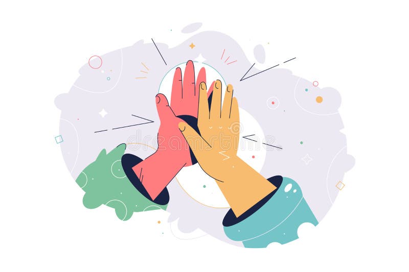 Hands Give High Five Together. Collaborate Together for Successful ...