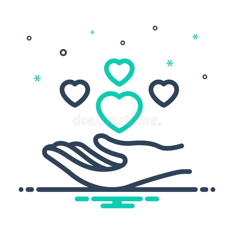 Mix Icon for Give Love, Give and Affection Stock Vector - Illustration ...