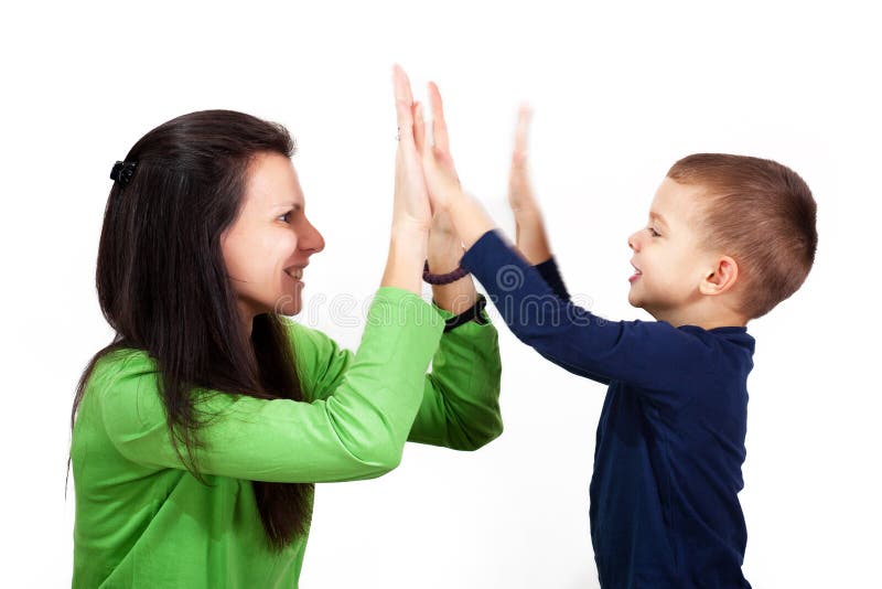 Give me five stock image. Image of childhood, success - 29313813