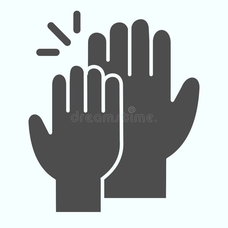 Give Me Five Thin Line Icon. Two Hands in Giving Five Action Vector ...