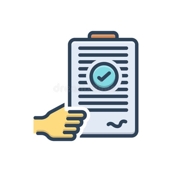 Color Illustration Icon for Give Permison, Permission and License Stock ...