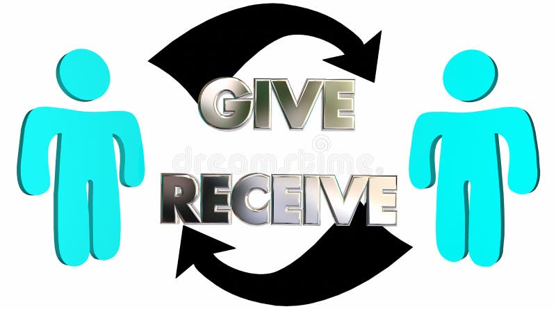 Give and Receive Sharing Support Helping Others Stock Illustration ...