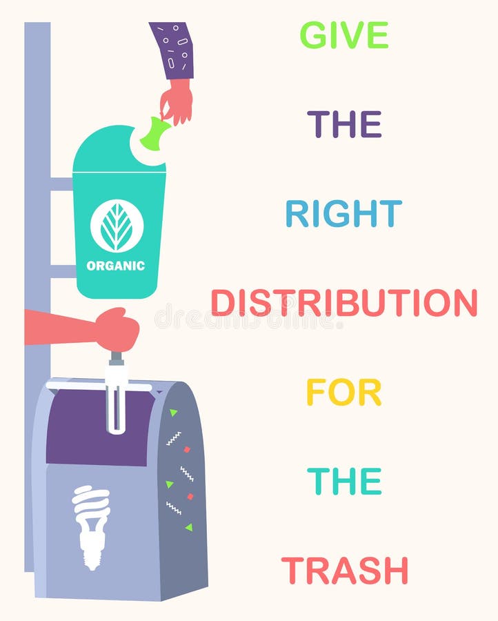 Give Right Distribution for Trash, Recycling Stock Vector ...