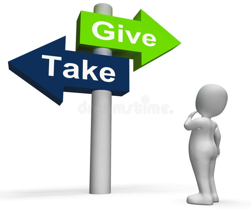 Take Give Buttons Show Compromise or Negotiation Stock Illustration ...