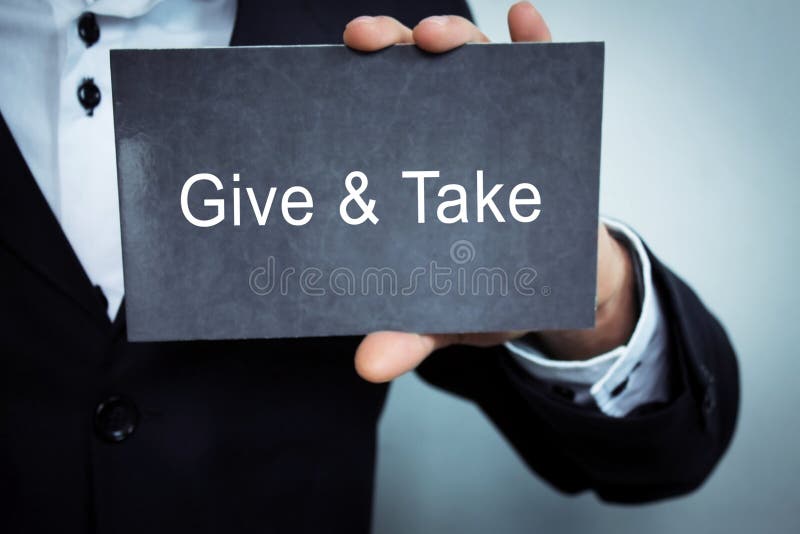 Give and Take Word on Cardboard Stock Photo - Image of contribution ...