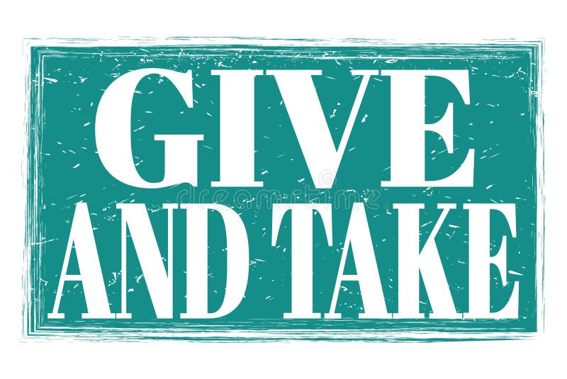 GIVE and TAKE Text on Red Lines Stamp Sign Stock Illustration ...