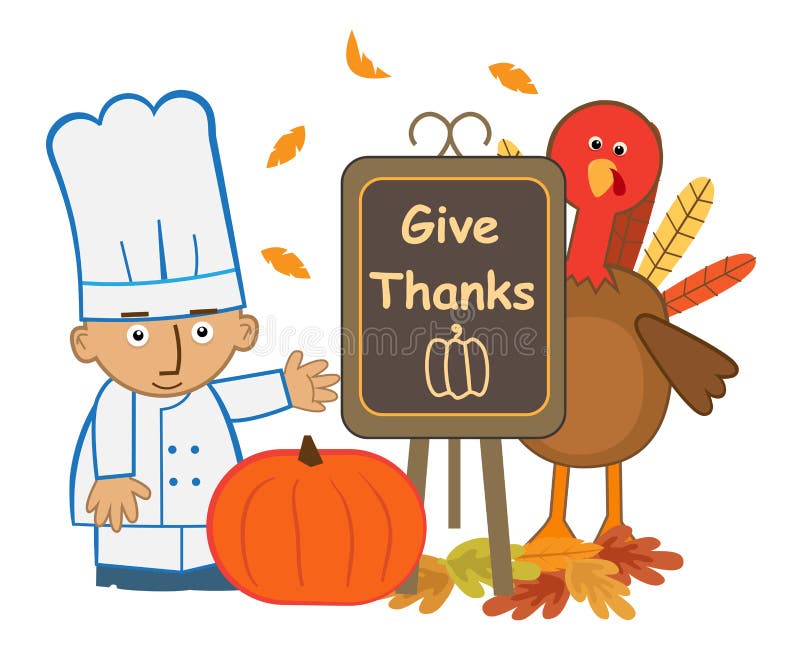 Give Thanks Chef stock vector. Illustration of give, american - 58216119