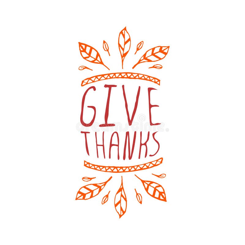 Give Thanks - Typographic Element Stock Vector - Illustration of ...